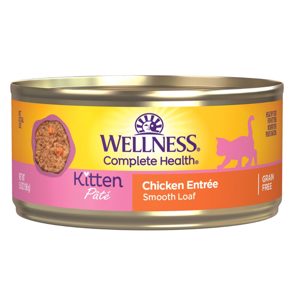 Wellness Complete Health Pate Kitten Chicken Cat Canned Food, 5.5 oz ...