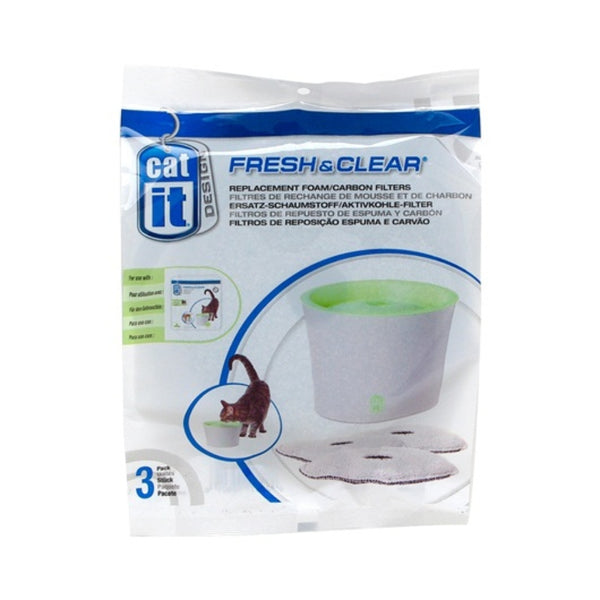 Hagen Catit Fresh and Clear Carbon Foam Filters – 3 Pack – Neko Neko