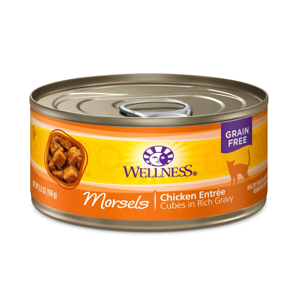 Wellness Complete Health Morsels Chicken Entree Canned Cat Food, 5.5 o ...